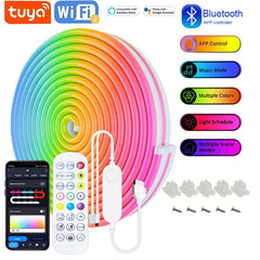 USB RGB Neon LED Strip 1M 2M 3M 5M WiFi 5V RGB Strip Work With Tuya Ap ...
